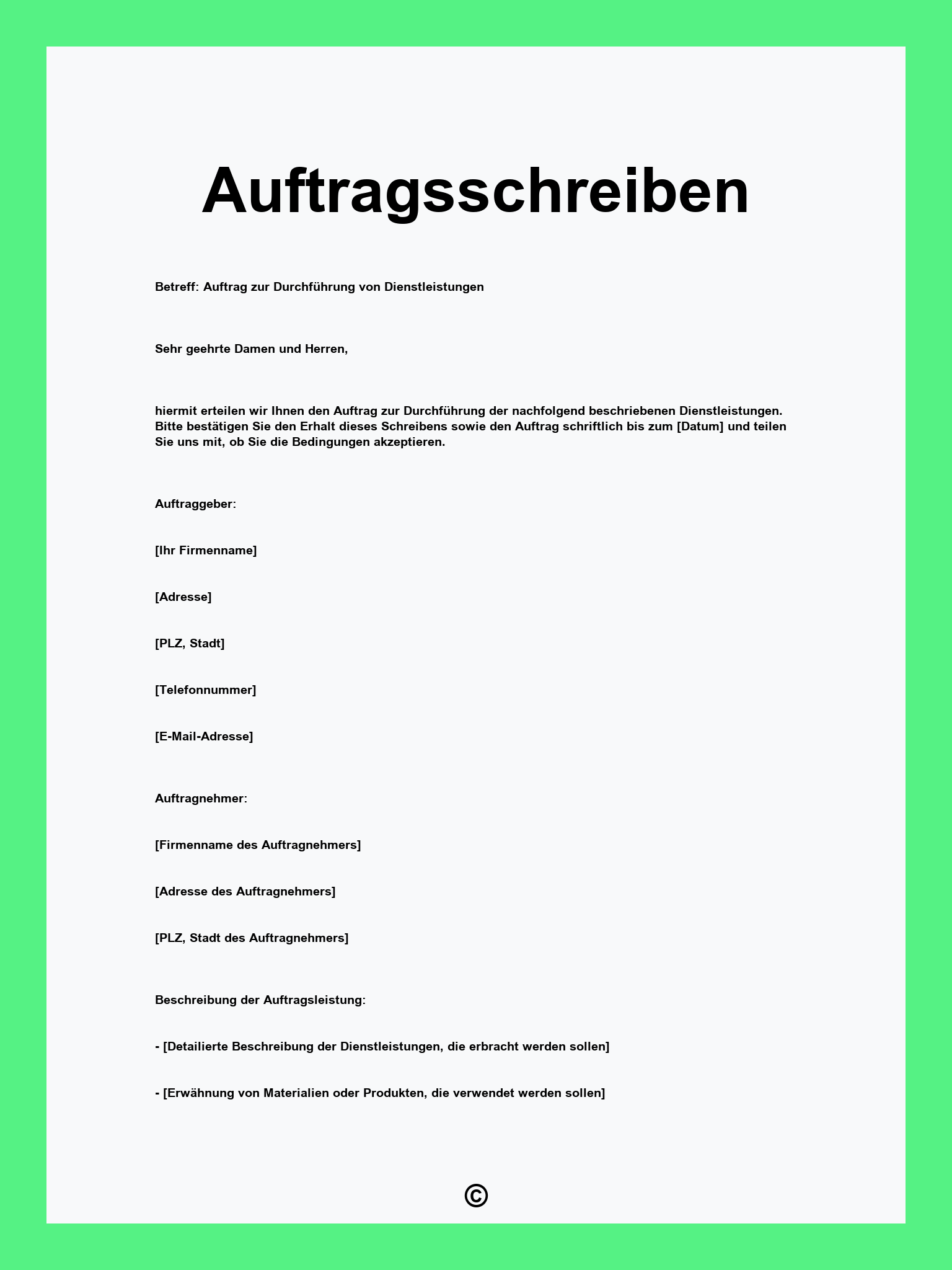 Auftragsschreiben